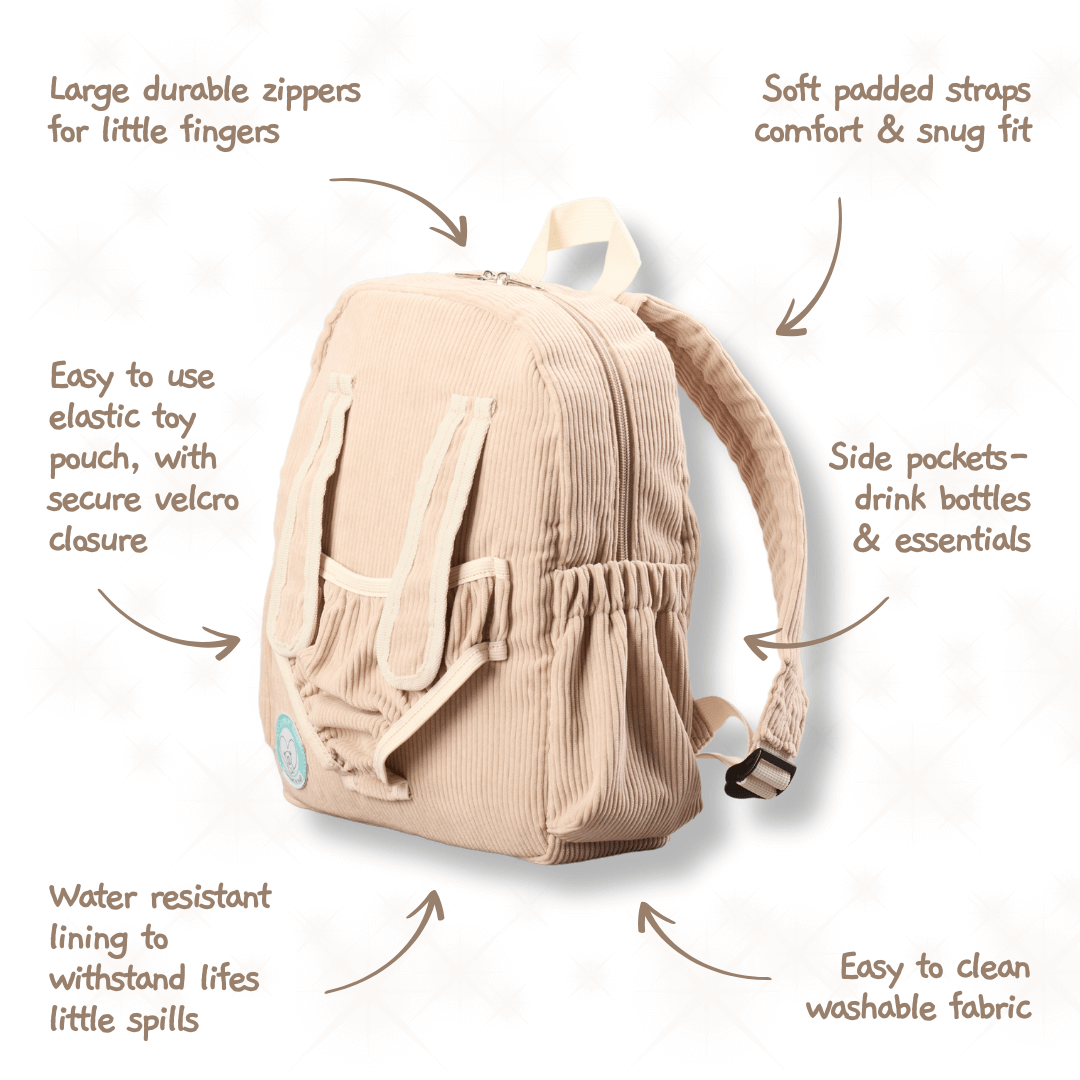 Cuddle & Carry Backpack - Sandcastle Safari – My Binkie Bear